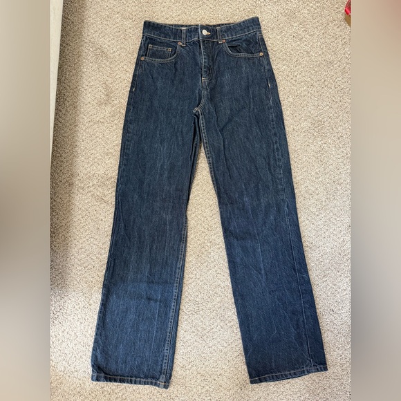 Zara | Jeans | Zara Womens Deep Blue Straight Jeans | Poshmark